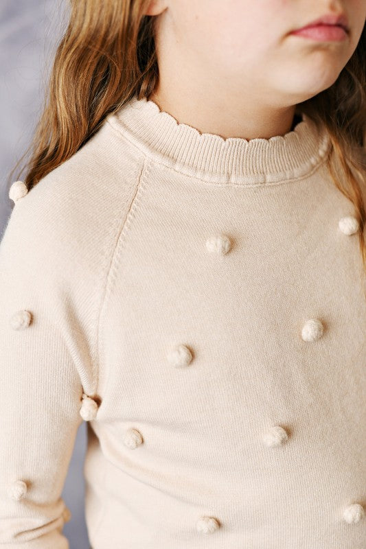 Ivory Kids Rust Pom Pom Fall Winter Sweater – Aquarius Brand