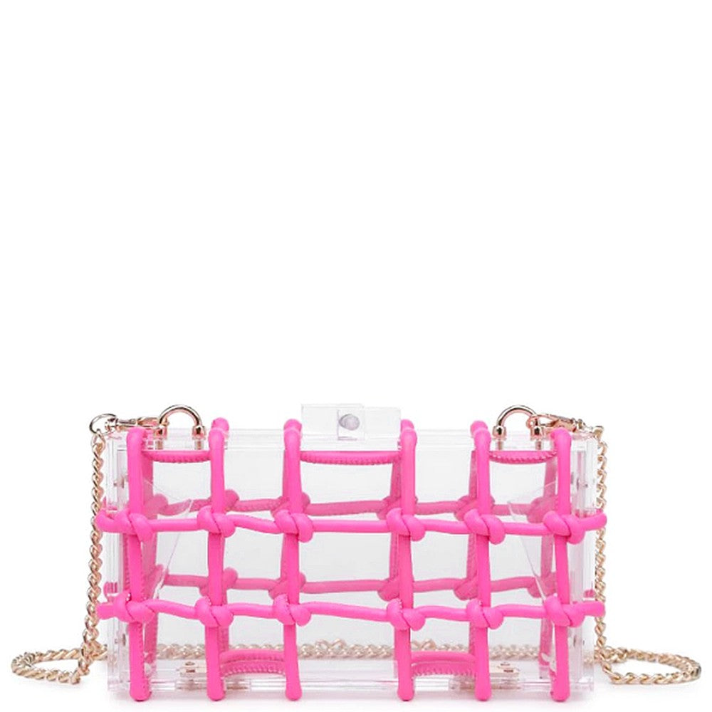 Pink Stylish See Through Design Yesenia Evening Bag – Aquarius Brand
